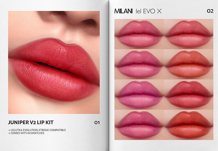 Second Life Marketplace - MILANI - "JUNIPER V2" LIP KIT / FATPACK